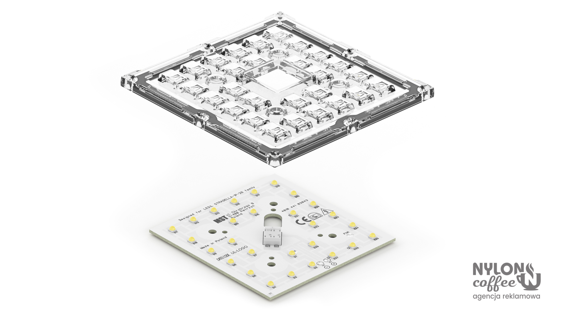 Tworzenie wizualizacji 3D elektroniki (moduły LED) - Nylon Coffee