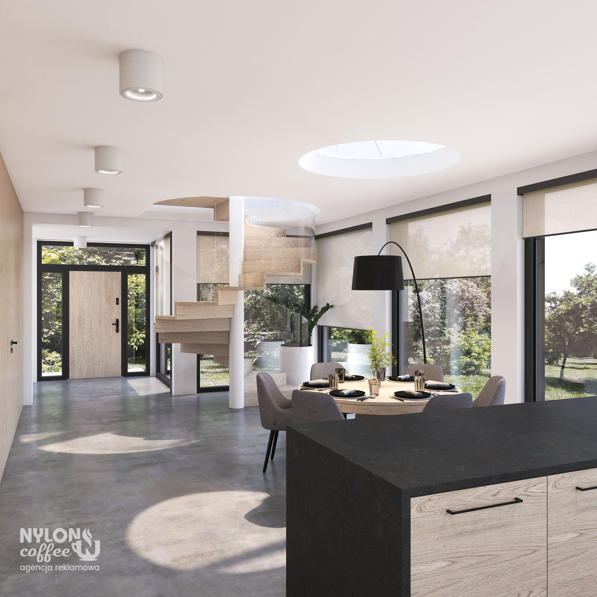 Tworzenie wizualizacji 3D domu jednorodzinnego - Nylon Coffee